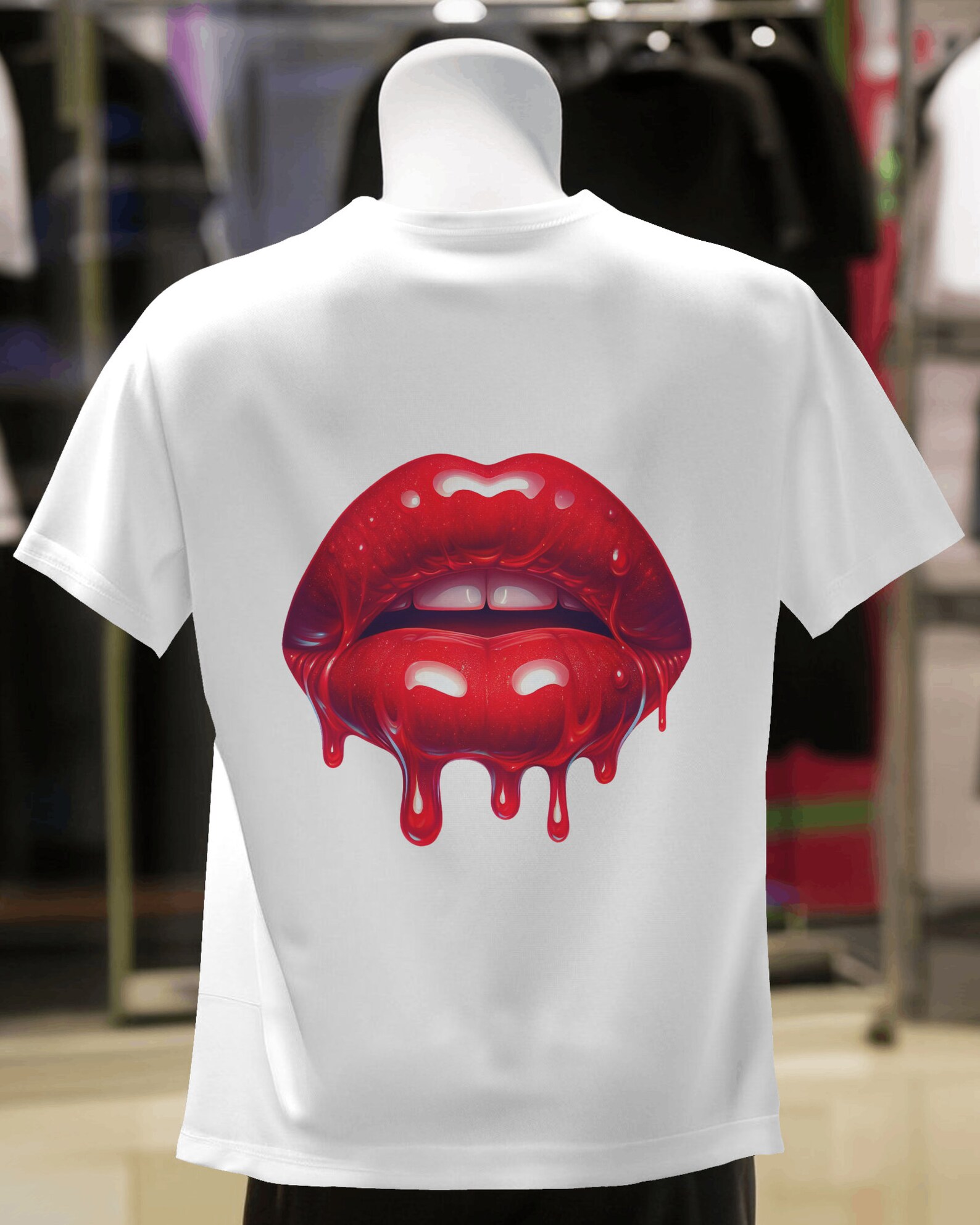 Dripping Red Lips PNG Clipart, Streetwear Design (transparent ...