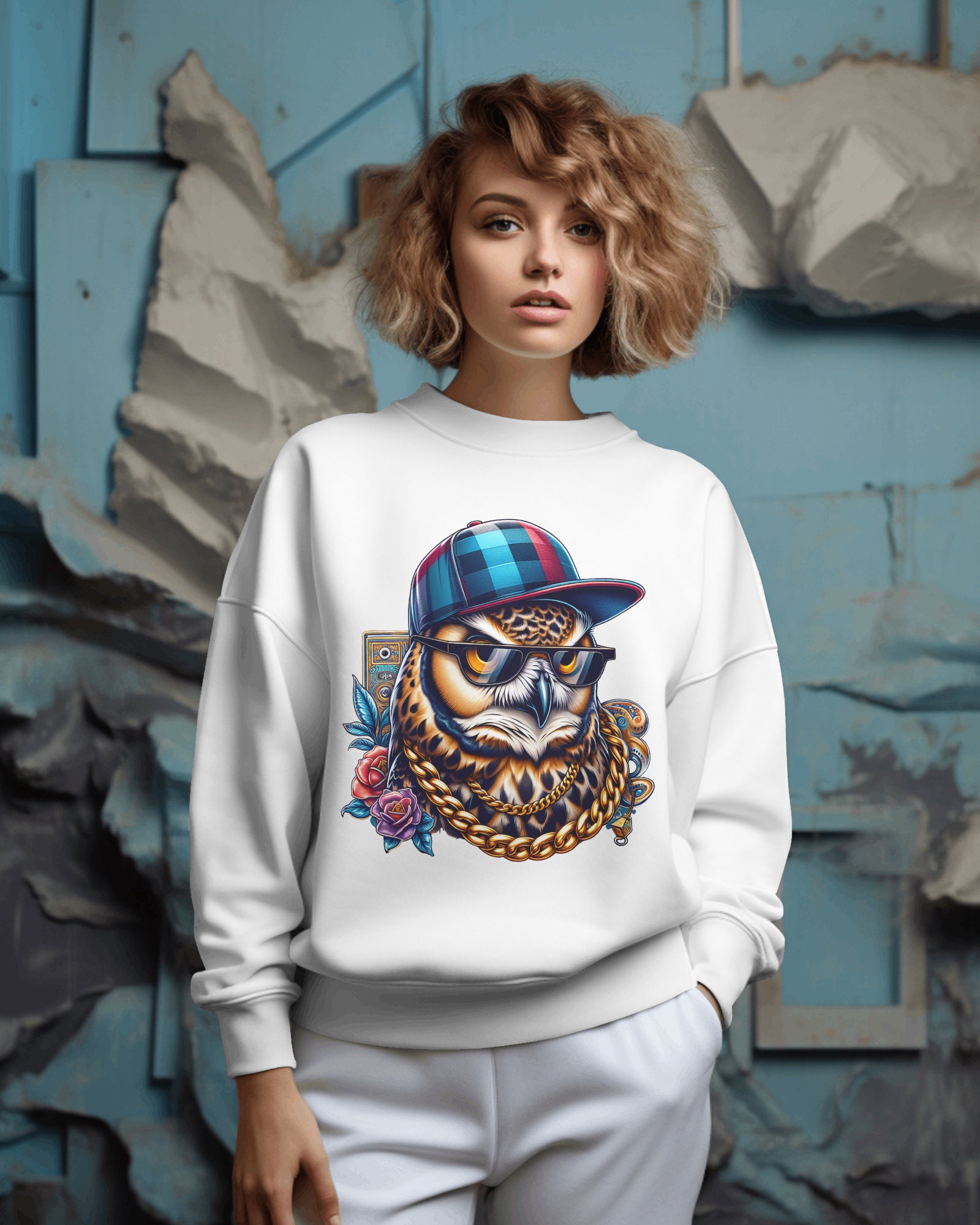 Streetwear Gangster Owl Png, Urban Sublimation Design, Colorful Floral ...