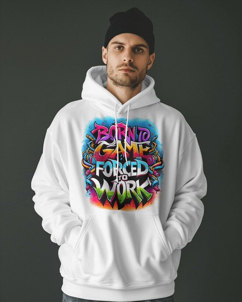Funny Gaming Graffiti PNG, Born to Game, Forced to Work (digital ...