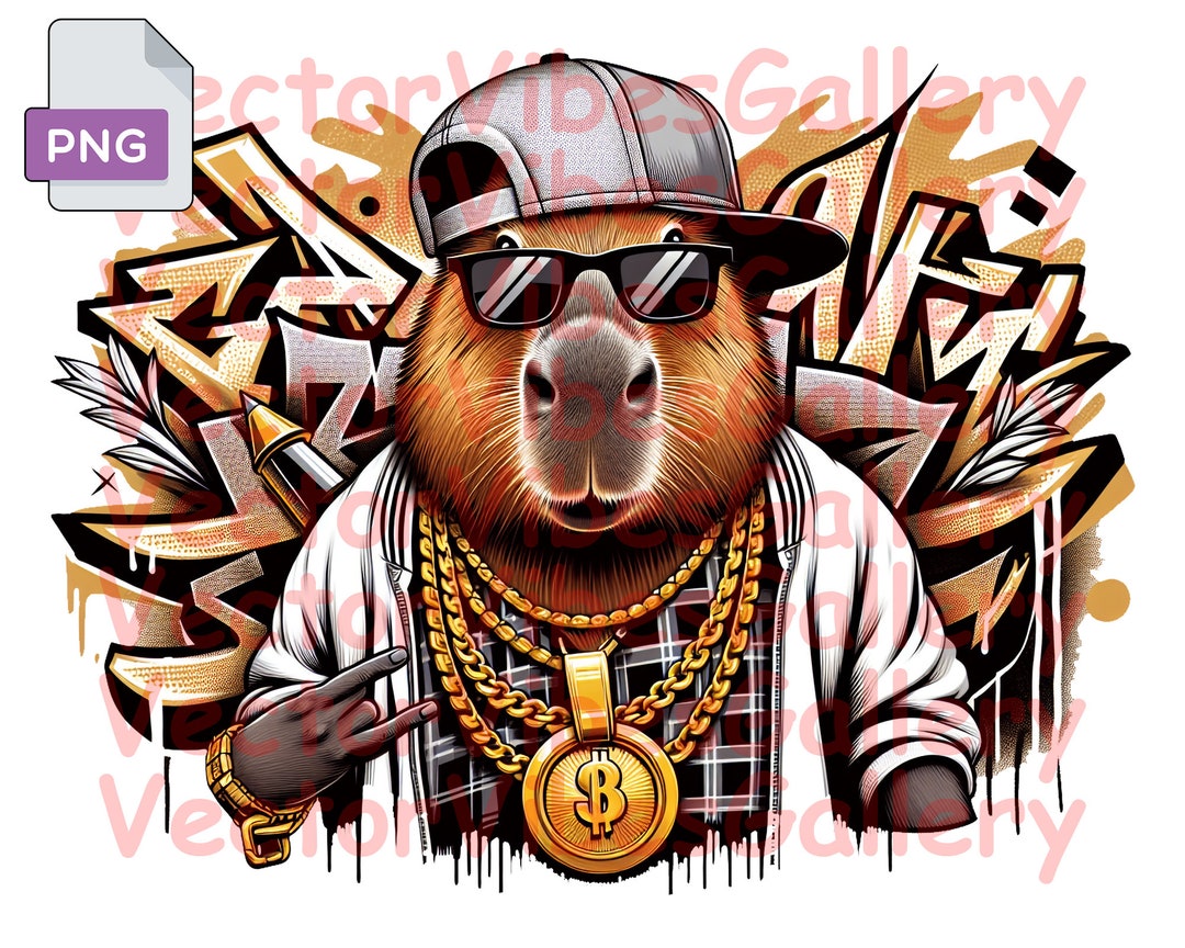 Gangster Capybara Png, Urban Sublimation Design, Graffiti Clipart ...