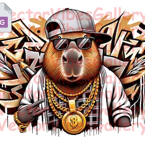 Gangster Capybara PNG, Urban Graffiti Clipart, Streetwear Design ...