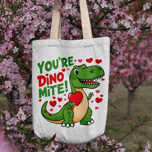 You're Dino-mite! Cute Dinosaur Valentine's Day PNG Design, Red Heart ...