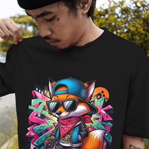 Streetwear Gangster Fox Png, Urban Sublimation Design, Colorful ...