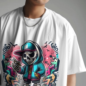 Streetwear Graffiti Skeleton Png, Urban Skull Sublimation Design, Hip ...
