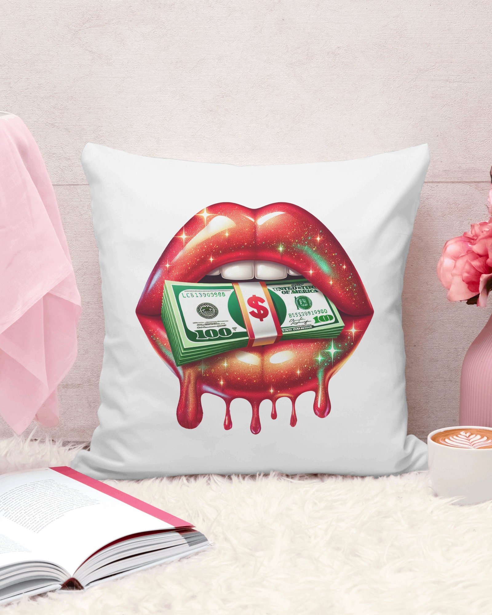 Dollar Bill Lips Png, Money Png, Glossy Lips Sublimation Design ...