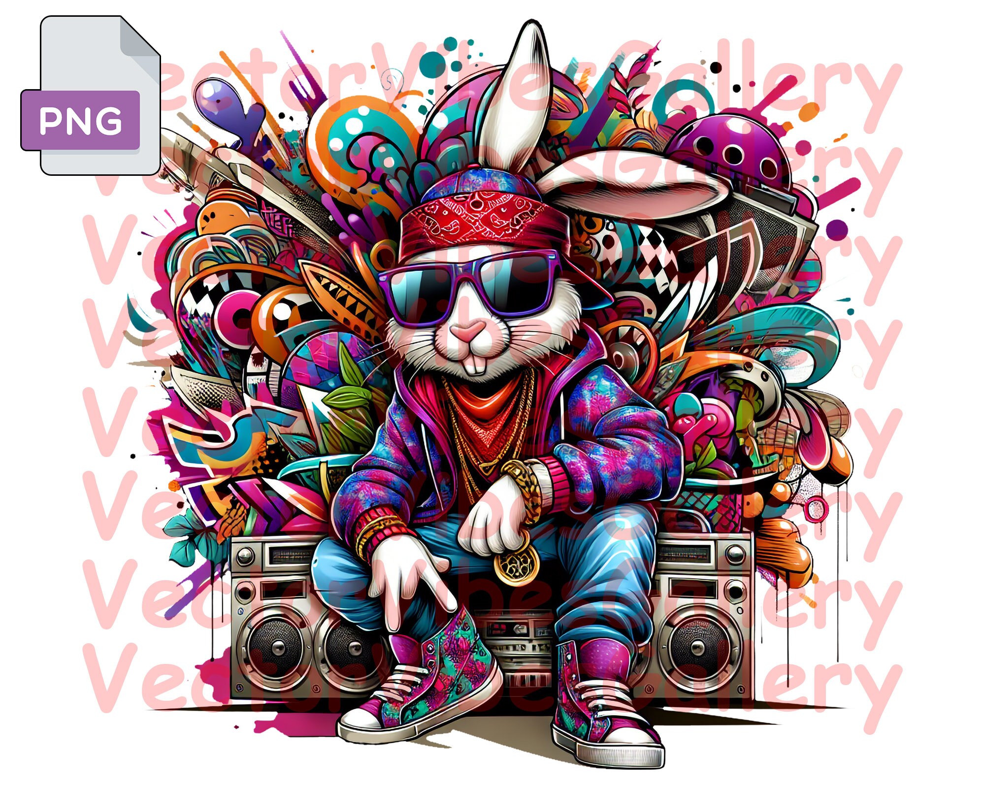 Gangster Bunny Png, Streetwear Sublimation Design, Urban Graphic ...
