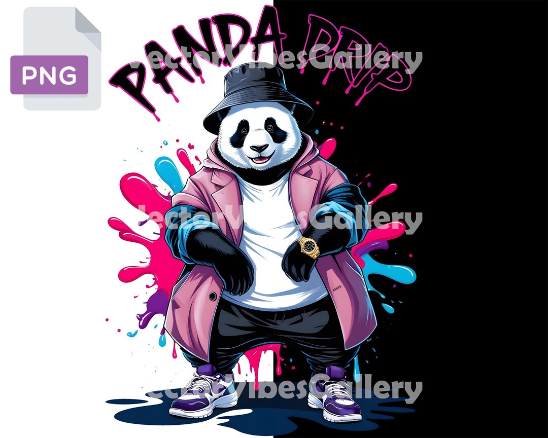 Drip Splash Panda PNG, Trendy and Stylish Streetwear Graffiti ...