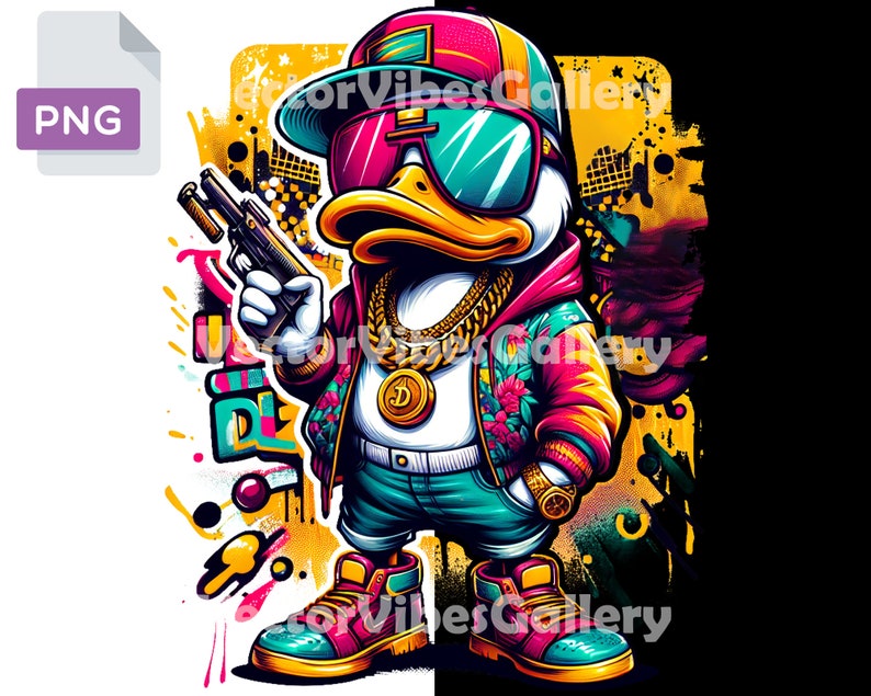Colorful Streetwear Duck Png, Graffiti Sublimation Design, Urban ...