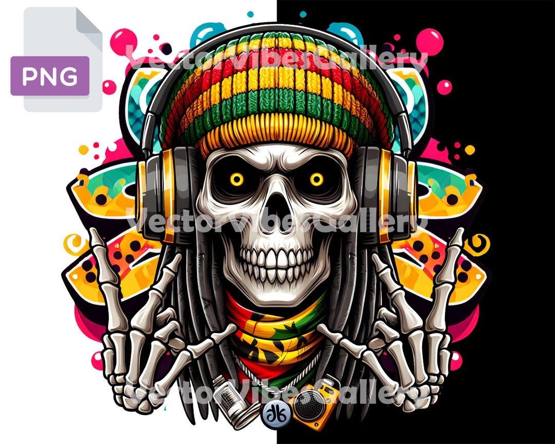Graffiti Rasta Skeleton Png, Urban Graphics Sublimation Design ...