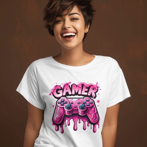 Dripping Pink Gamer Png, Graffiti Gaming Controller Sublimation Design ...