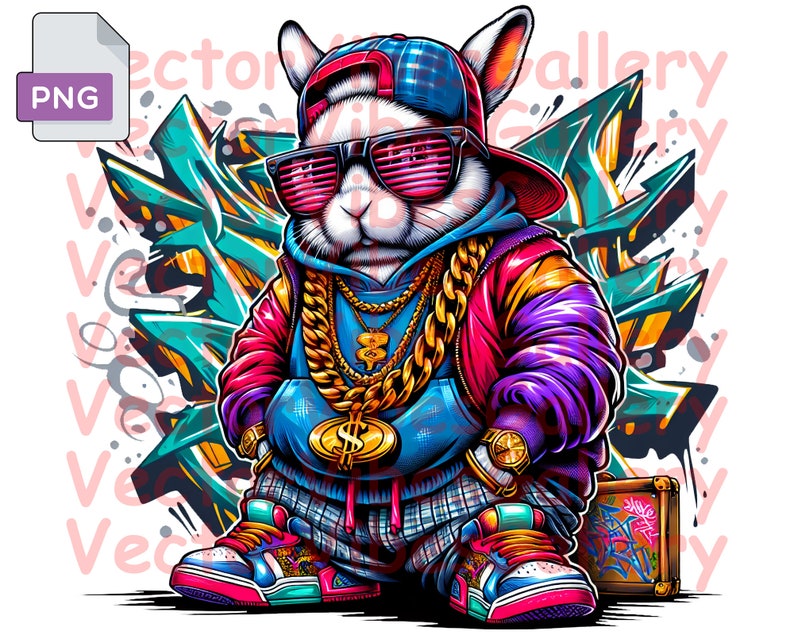 Graffiti Bunny Design Png, Streetwear Sublimation Design, Urban Rabbit ...