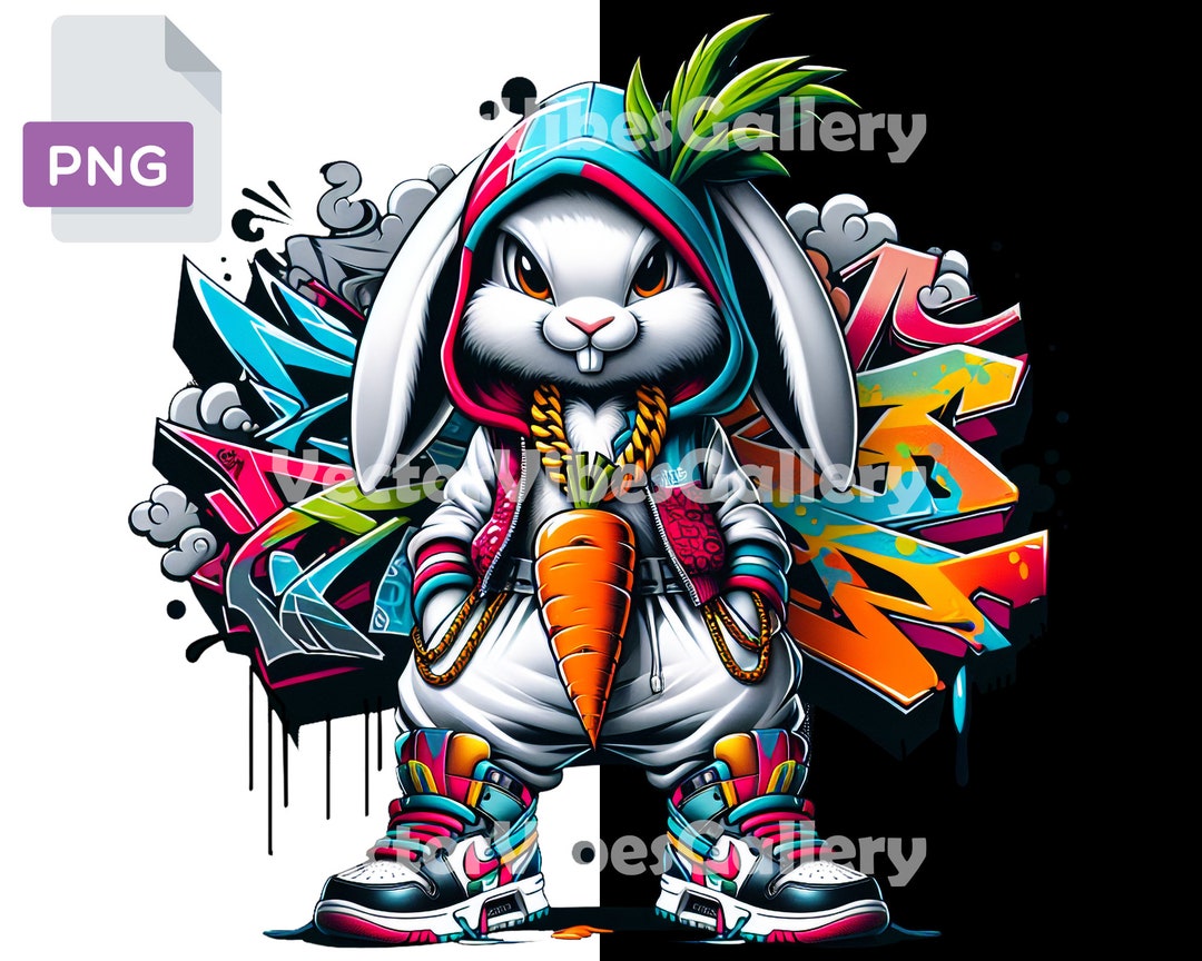 Colorful Graffiti Bunny Png, Urban Sublimation Design, Graffiti Clipart ...