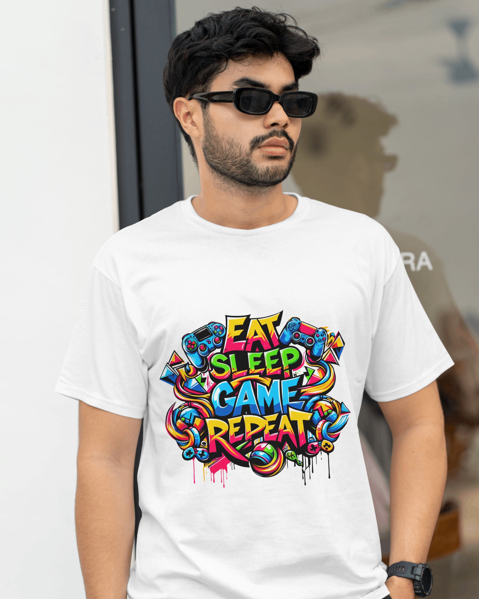 Eat Sleep Game Repeat PNG, Graffiti Sublimation Design - Etsy