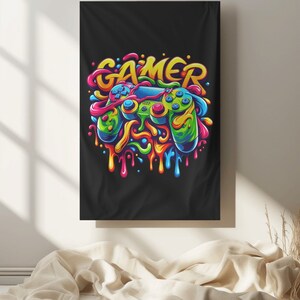 Colorful Graffiti Gamer PNG, Gaming Sublimation (digital Download) - Etsy