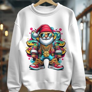 Streetwear Retro Santa Claus Png, Urban Graphic Sublimation Design ...