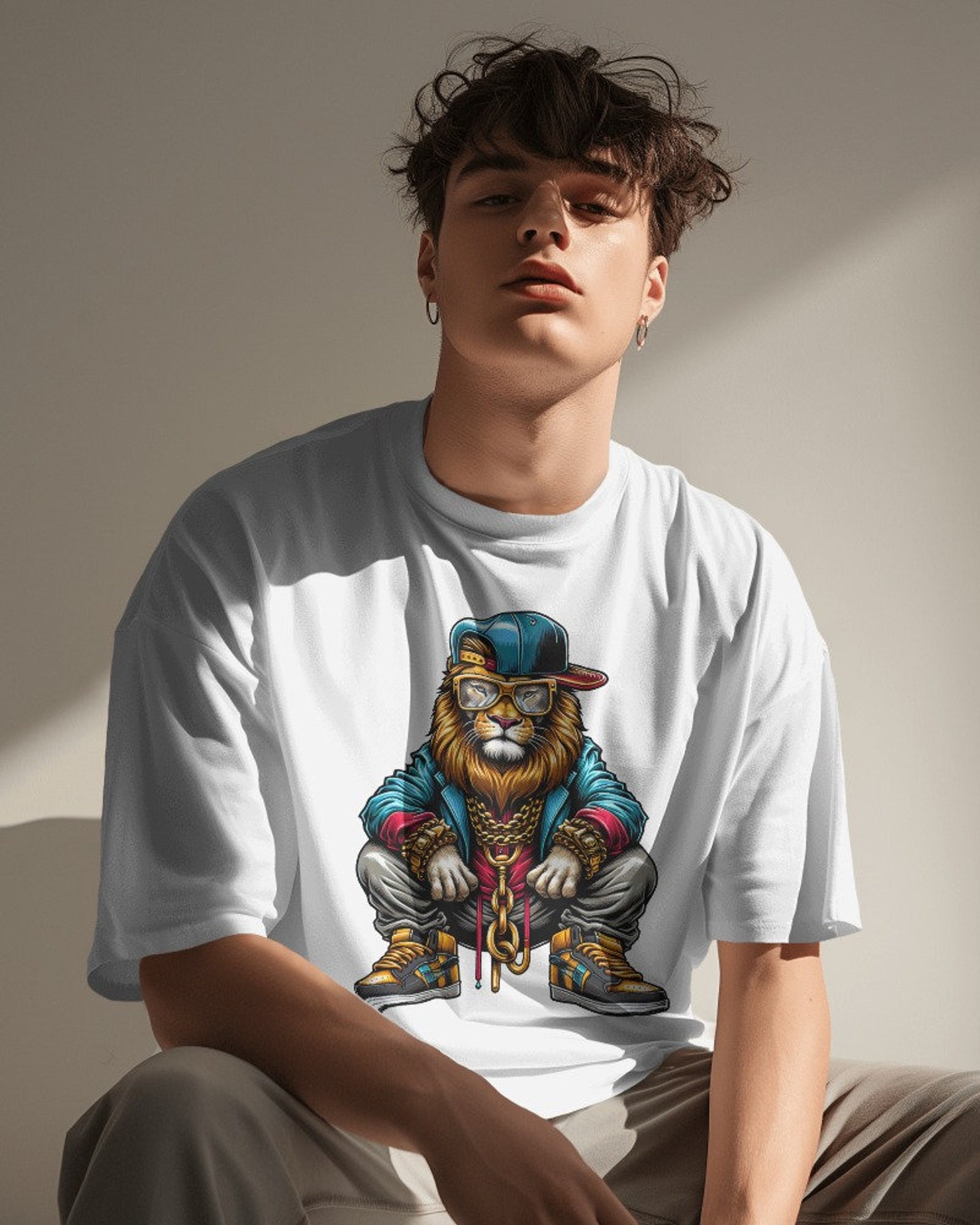 Cartoon Gangster Lion Png, Urban Graphic Sublimation Design, Streetwear ...