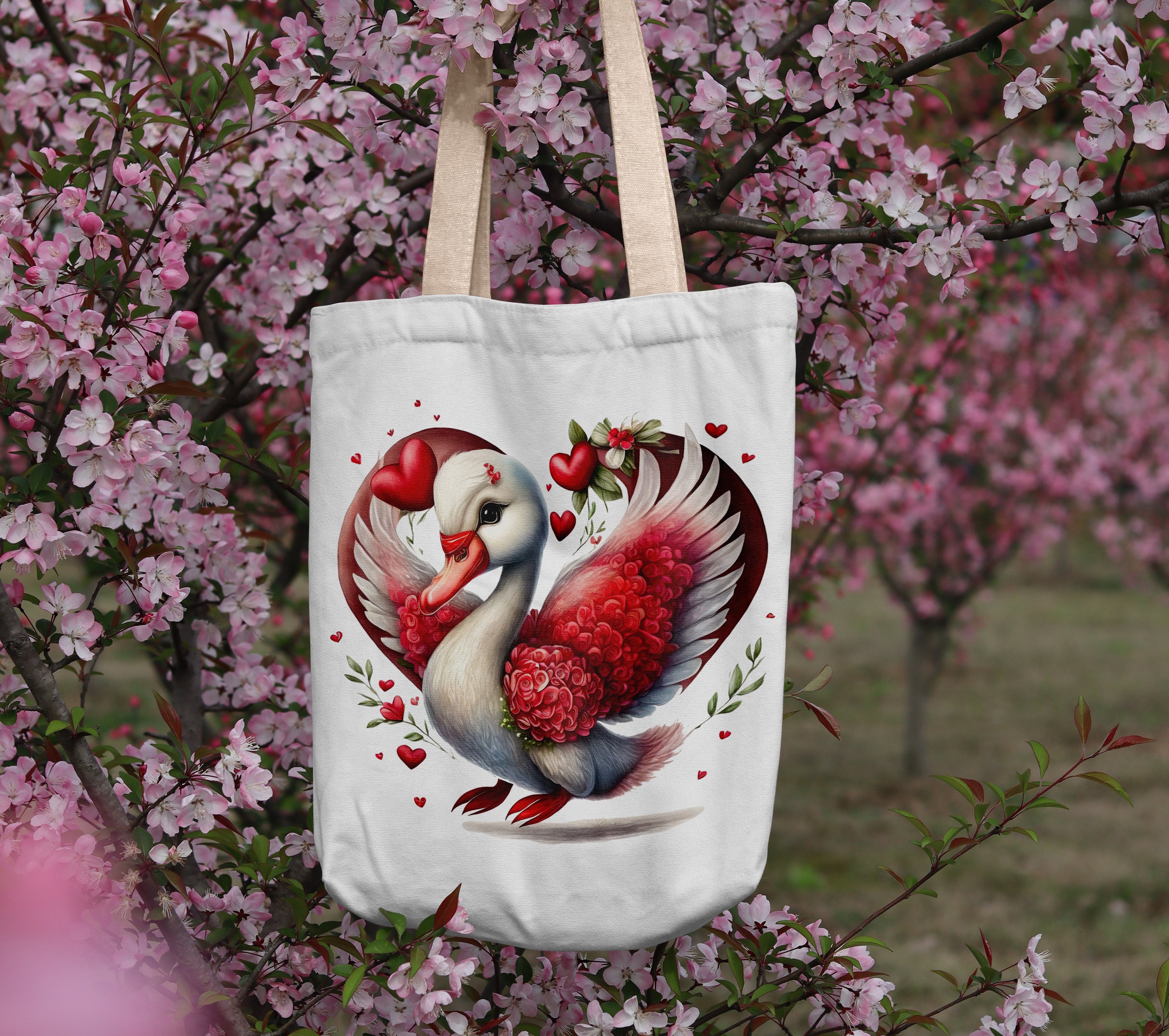 15X Cute Printable Valentines Swan Print Png Bundle, Digital Vintage ...