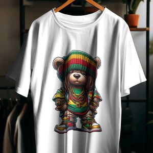 Retro Rasta Teddy Bear Png, Urban Sublimation Design, Trendy Jamaican ...