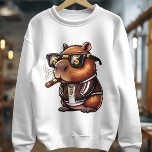 Gangster Rich Capybara fumando cigarro Png, diseño de sublimación ...