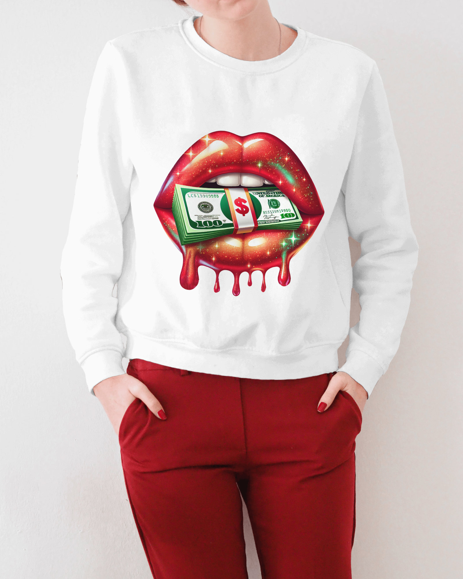 Dollar Bill Lips Png, Money Png, Glossy Lips Sublimation Design ...