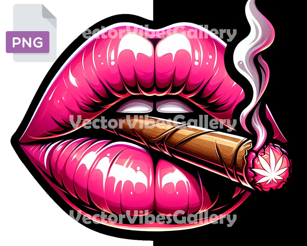 Weed Lips Png, Marijuana Sublimation Design, Lips Clipart, Digital Pink ...