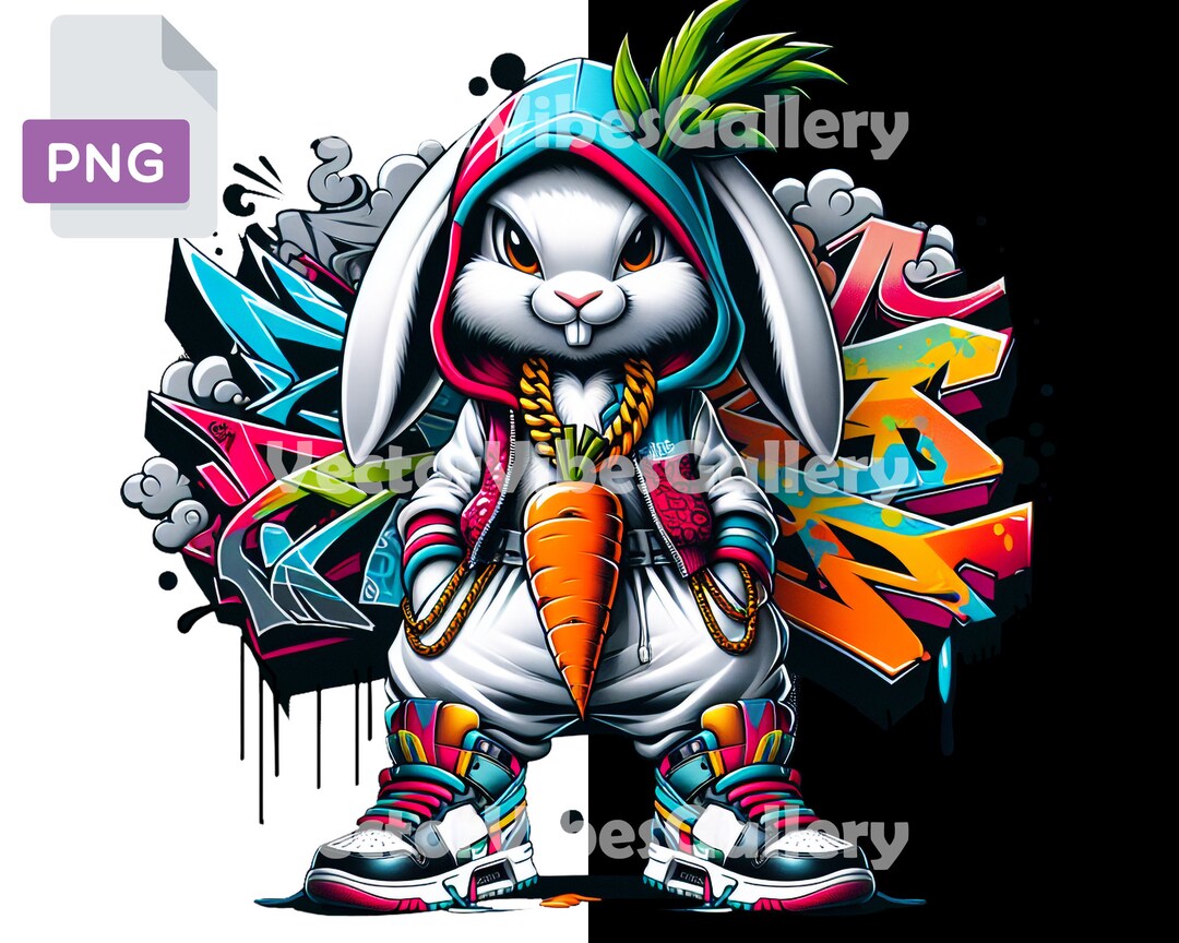 Colorful Graffiti Bunny Png, Urban Sublimation Design, Graffiti Clipart ...