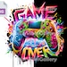 Neon Game Over Png, Urban Gaming Sublimation Design, Graffiti Clipart ...