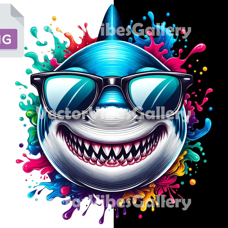 Colorful Sharks - Etsy