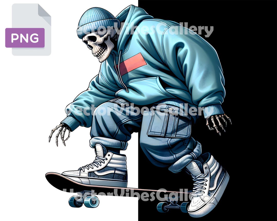 Skater Skeleton PNG, Streetwear Skull Skateboarding Clipart, Urban Hip ...