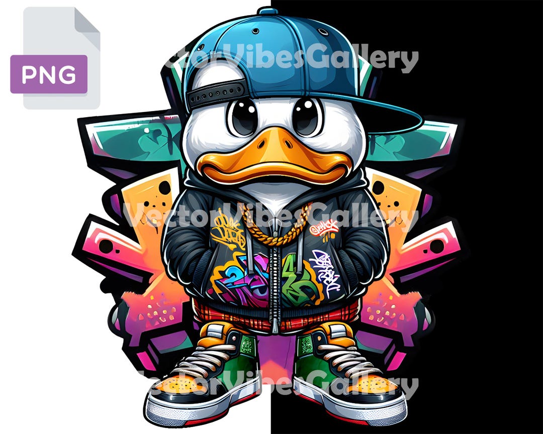 Hip Hop Duck PNG, Streetwear Graffiti Style Digital Art, Cool Urban ...