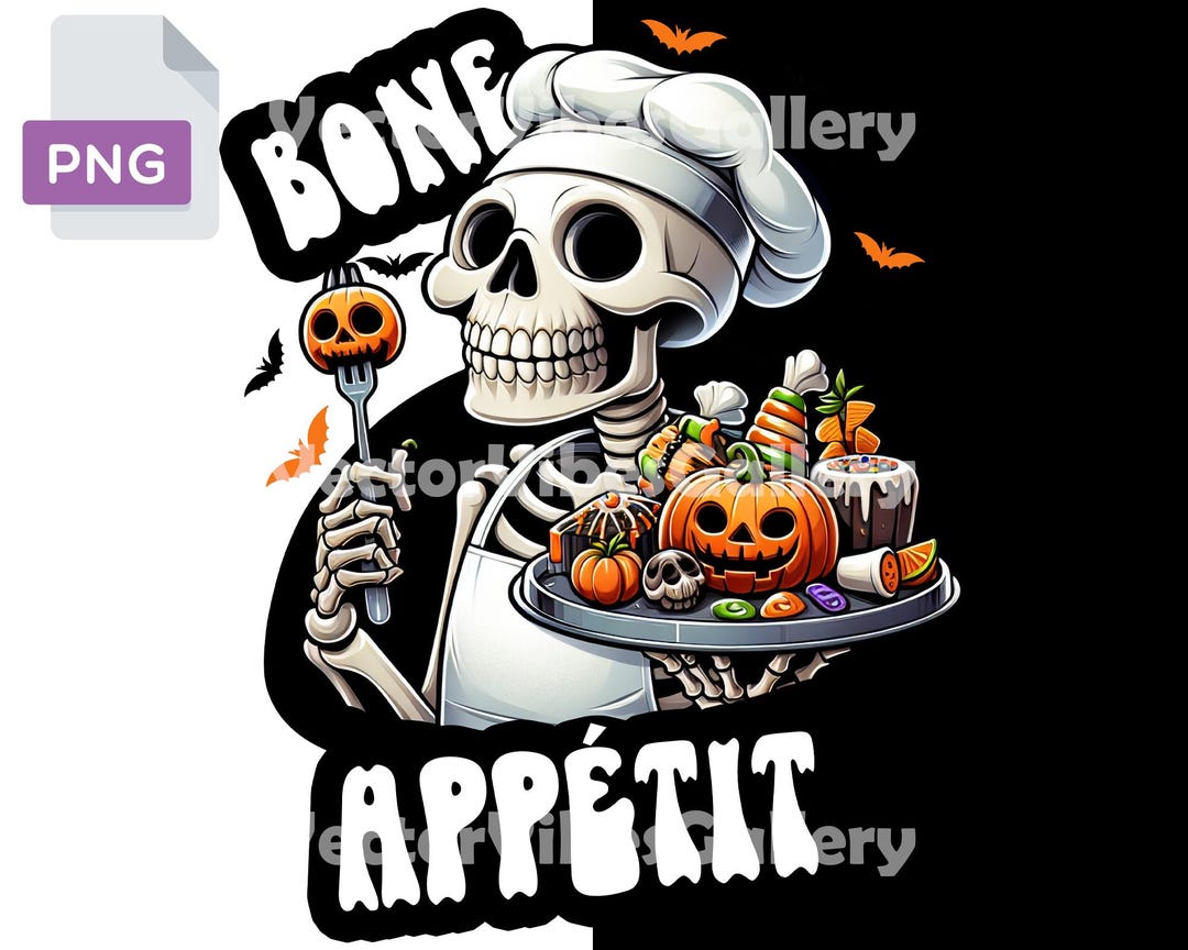 Bone Appétit Png, Retro Halloween Sublimation Design, Spooky Season ...