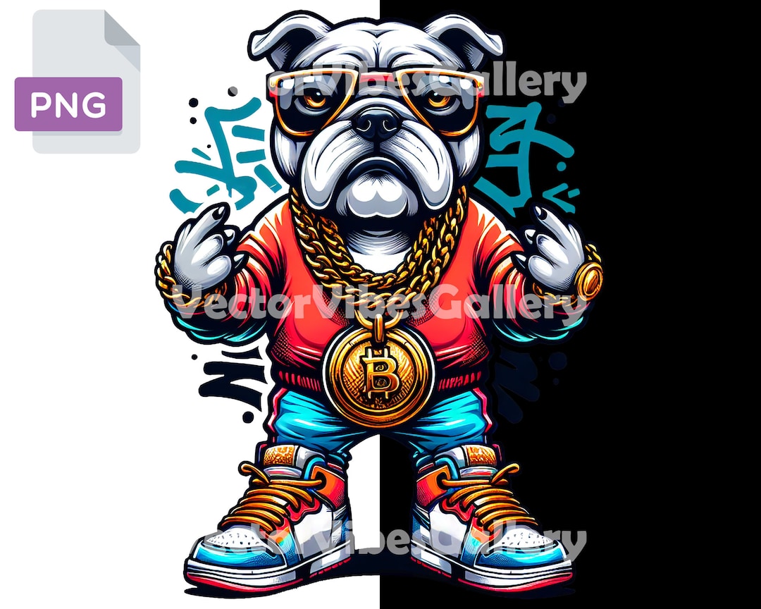 Graffiti Gangster Bulldog PNG, Urban Sublimation Design (digital ...