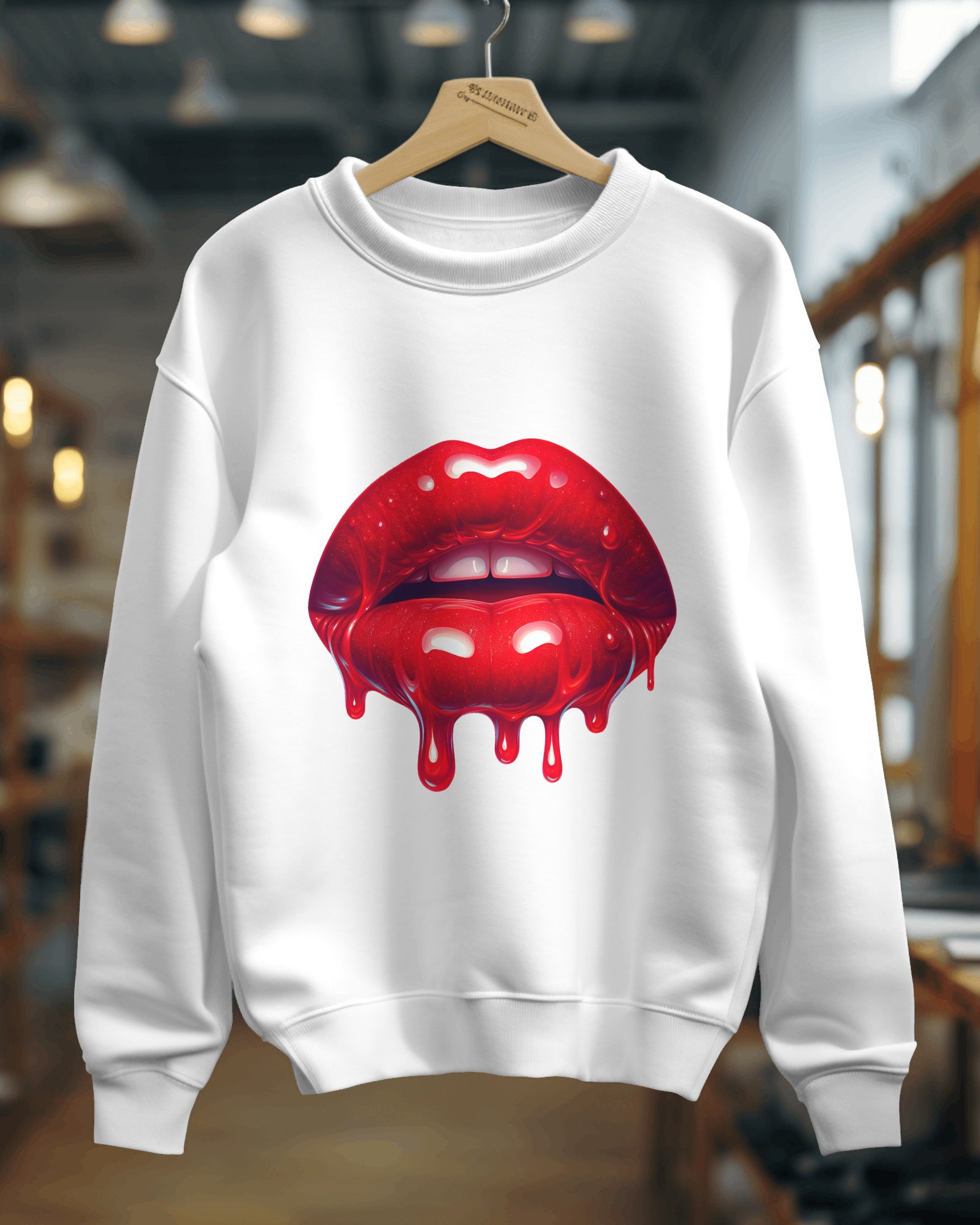 Dripping Red Lips PNG Clipart, Streetwear Design (transparent ...