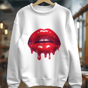 Aesthetic Dripping Lips Png, Printable Biting Bleeding Lips ...