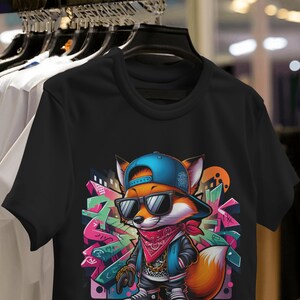Streetwear Gangster Fox Png, Urban Sublimation Design, Colorful ...