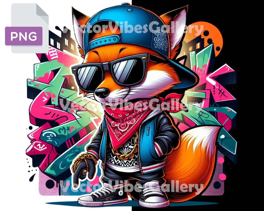 Streetwear Gangster Fox PNG, Urban Graffiti Clipart (digital) - Etsy