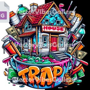Graffiti Trap House Png, Urban Graphic Sublimation Design, Hip Hop ...
