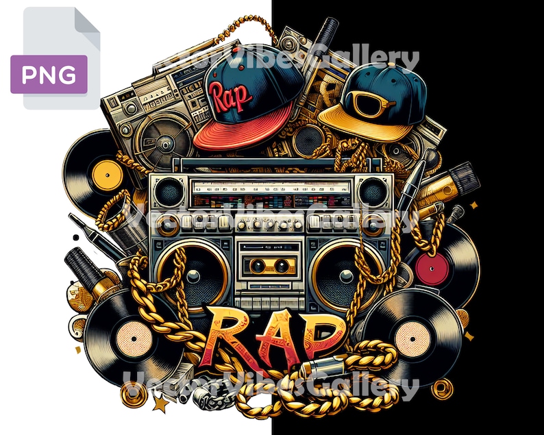 Old School Music Png, 90's Rap Sublimation Design, Urban Clipart, Hip ...