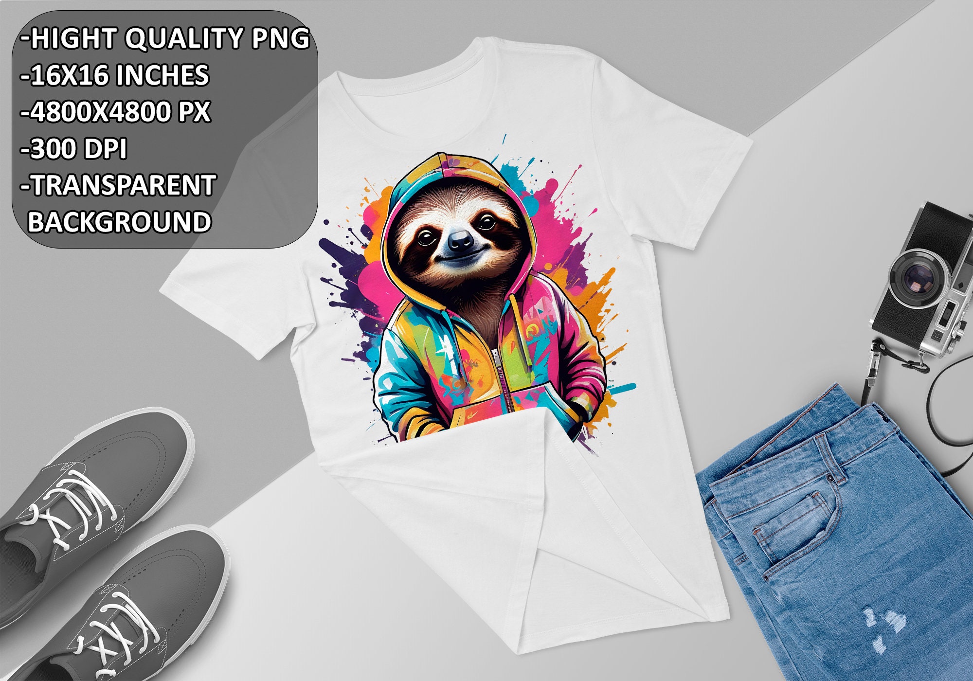 Streetwear Sloth Png, Graffiti Sublimation Design, Colorful Urban ...
