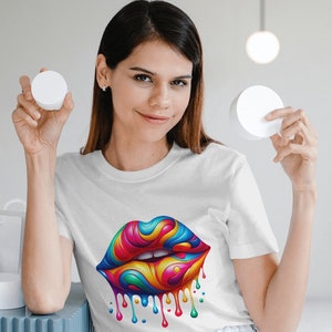 Cute Colorful Dripping Lips, Urban Sublimation Design, Lips, Dtf ...