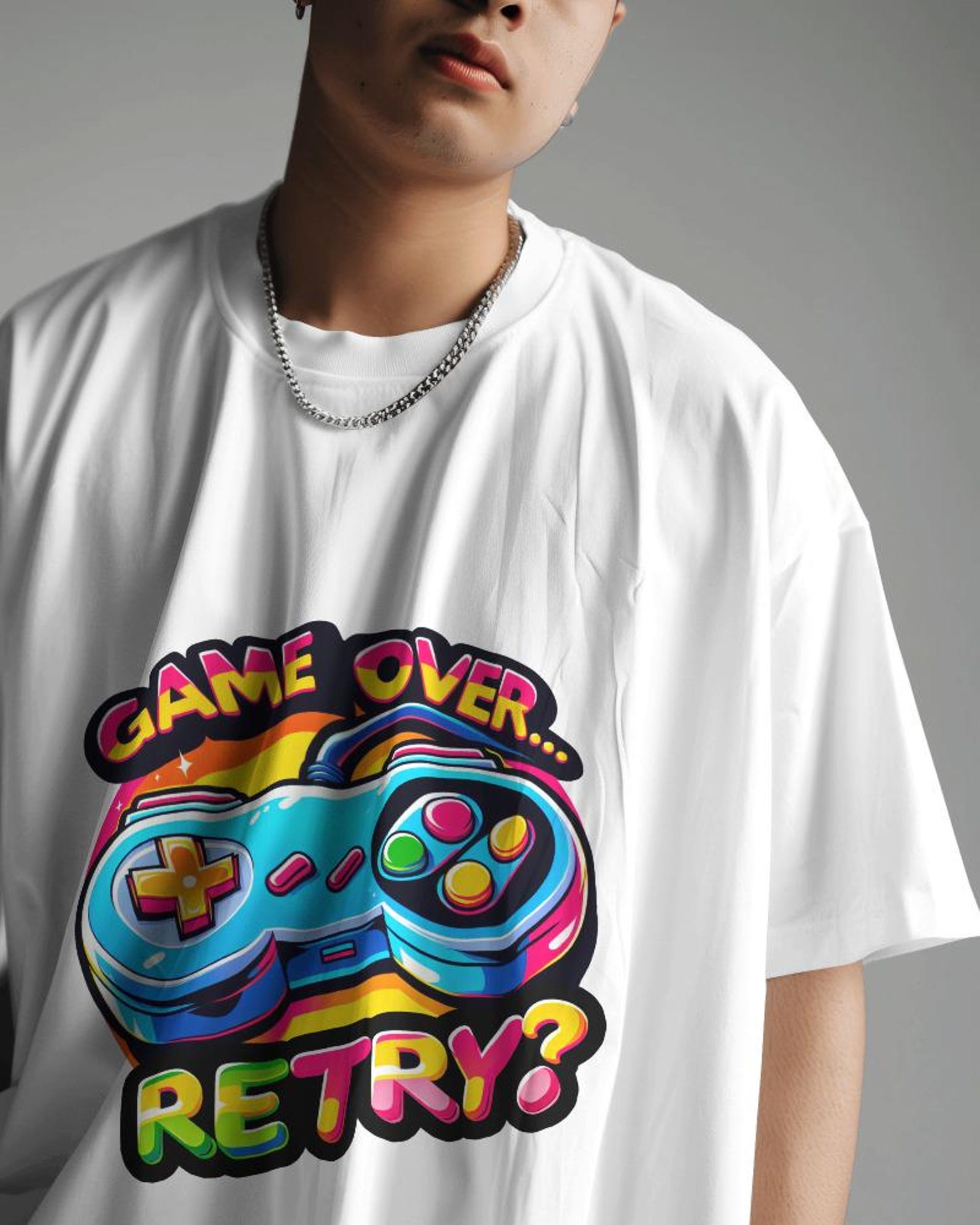 Game Over Retry PNG, Vintage Gaming Controller Sublimation (instant ...