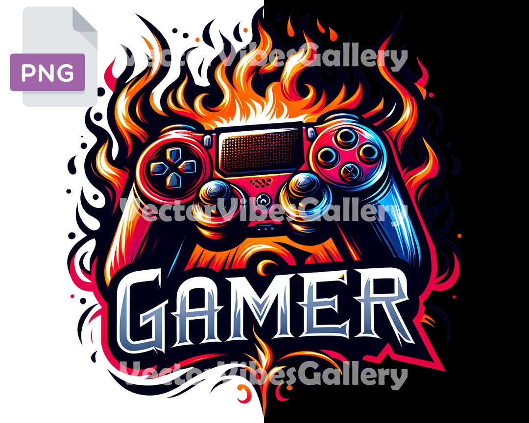 Burning Gaming Controller Png, Urban Sublimation Design, Printable Gift ...