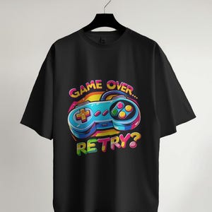 Game Over Retry Png, Gaming Sublimation Design, Printable Vintage ...