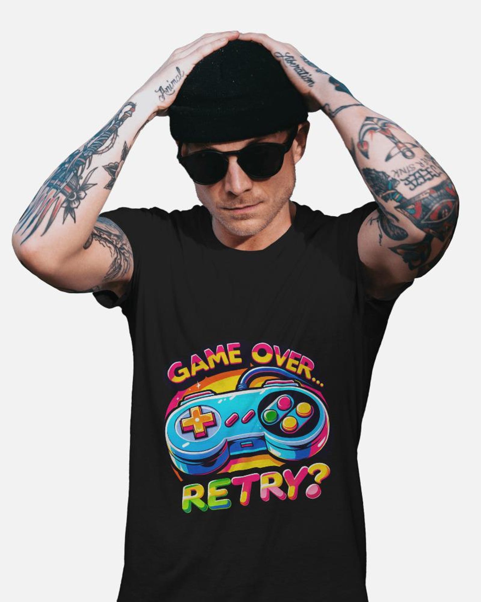 Game Over Retry PNG, Vintage Gaming Controller Sublimation (instant ...