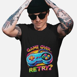 Game Over Retry Png, Gaming Sublimation Design, Printable Vintage ...