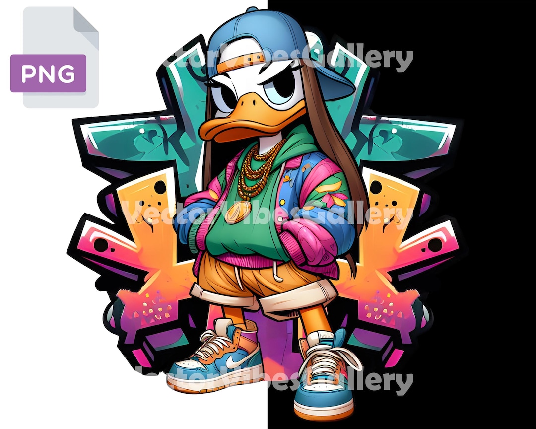 Hip Hop Duck Girl PNG, Streetwear Cool Female Duck Digital Art, Urban ...