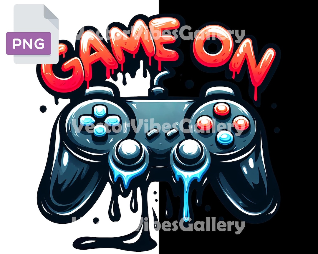 Dripping Game on Png, Gaming Controller Sublimation Design, Printable ...