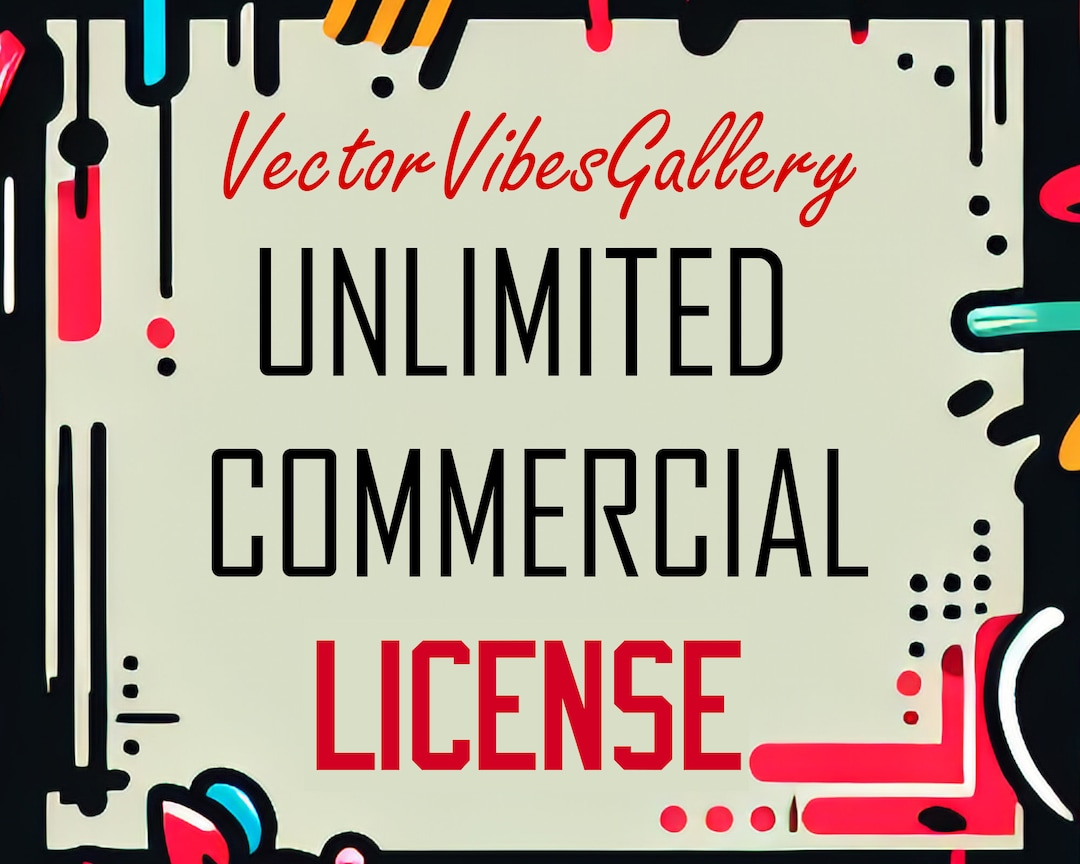 Unlimited Commercial License, Vectorvibesgallery, Print on Demand - Etsy
