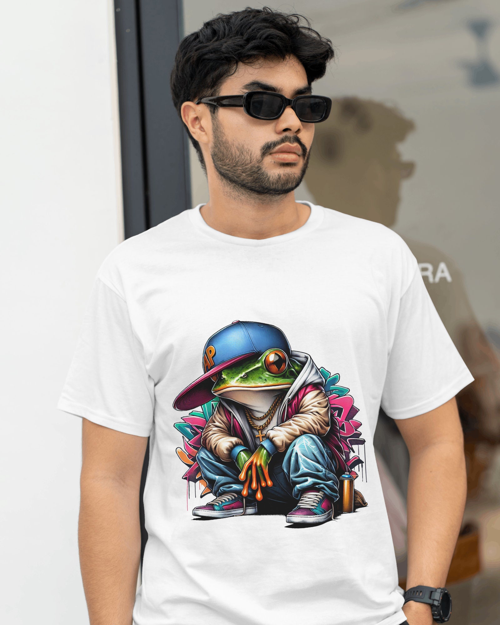 Colorful Gangster Frog Png, Streetwear Sublimation Design, Urban ...