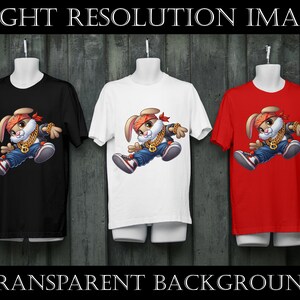 Cartoon Streetwear Bunny Png, Streetwear Sublimation Design, Hip Hop ...